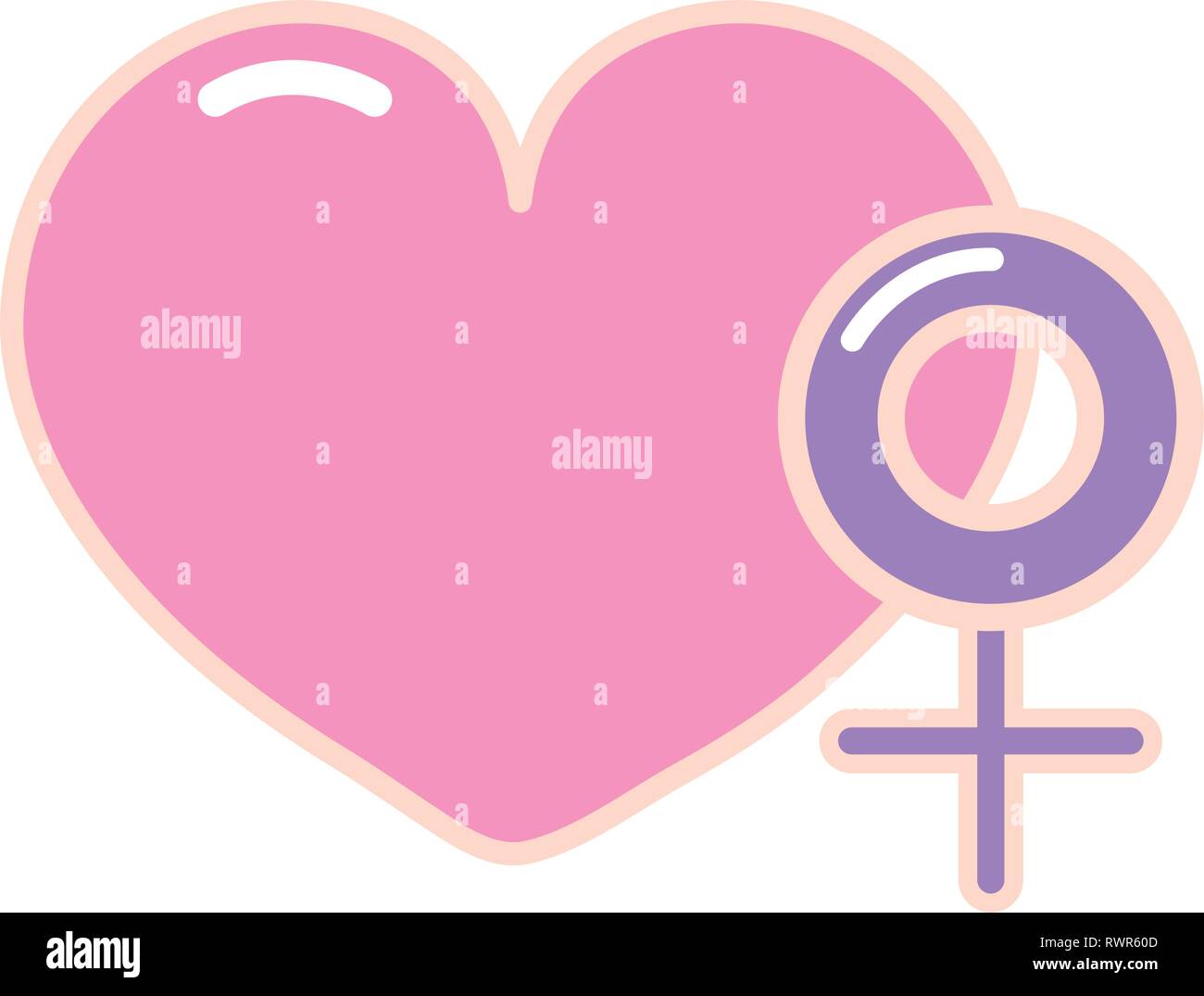 heart female gender girl power vector illustration vector illustration ...