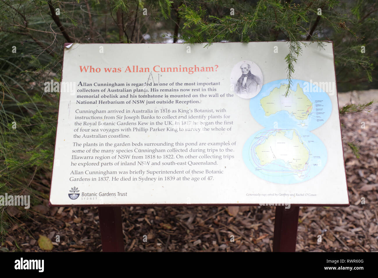 Information next to the obelisk erected to the memory of Allan ...