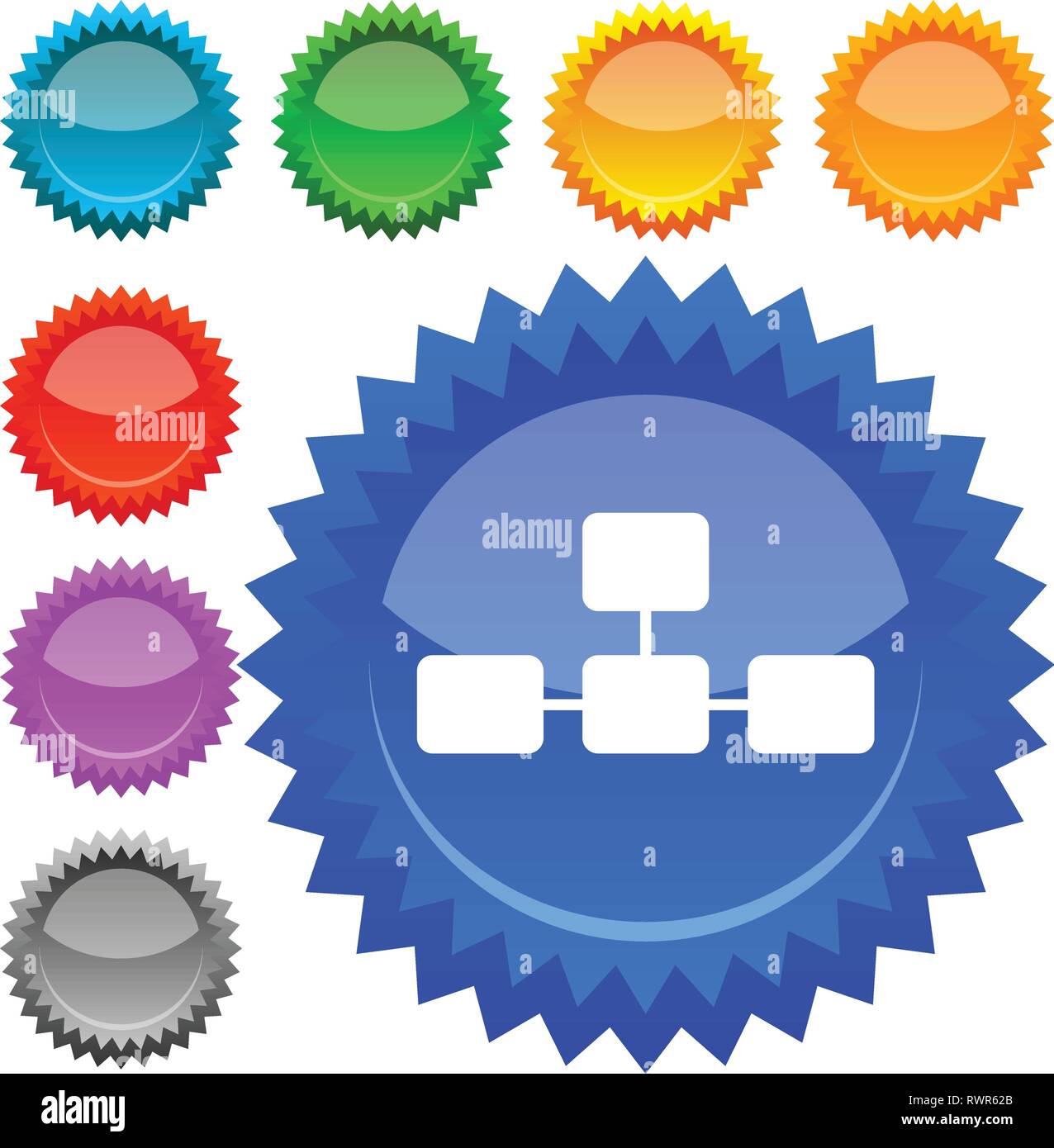 Topological, hierarchical diagram icon, Multilevel chart, graph Stock ...