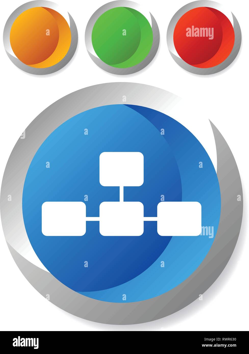 Topological, hierarchical diagram icon, Multilevel chart, graph Stock ...