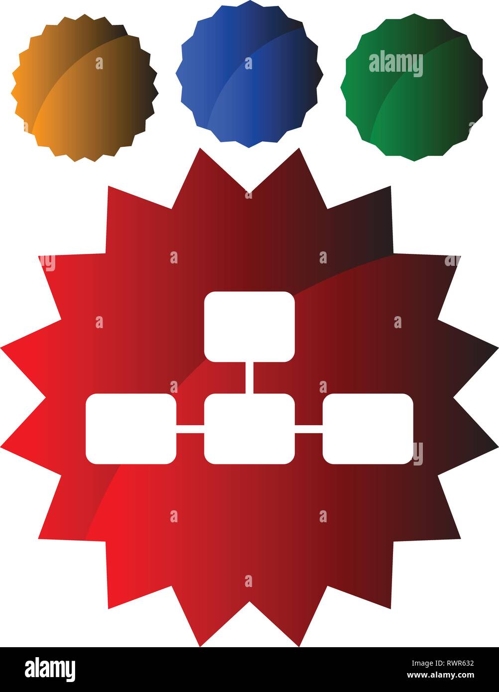 Topological, hierarchical diagram icon, Multilevel chart, graph Stock ...