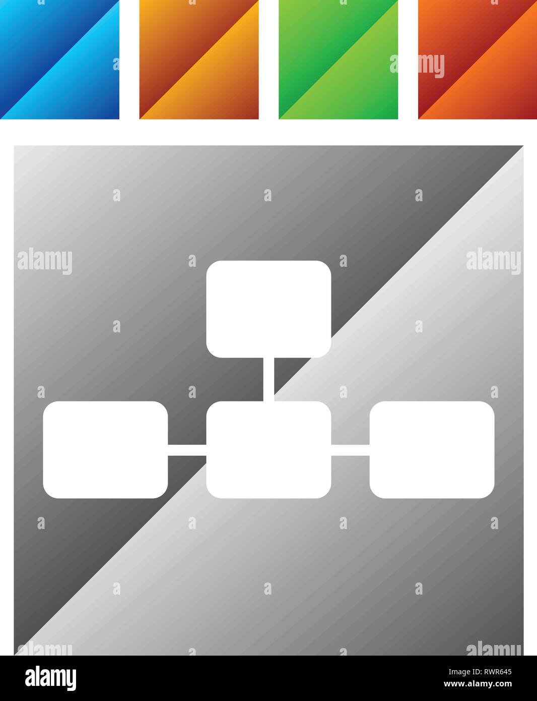Topological, hierarchical diagram icon, Multilevel chart, graph Stock ...