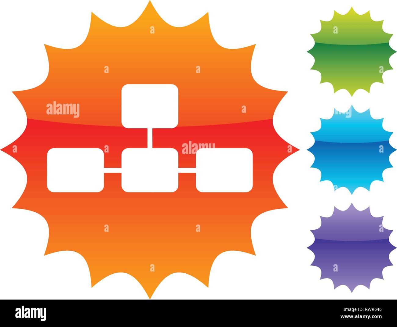 Topological, hierarchical diagram icon, Multilevel chart, graph Stock ...