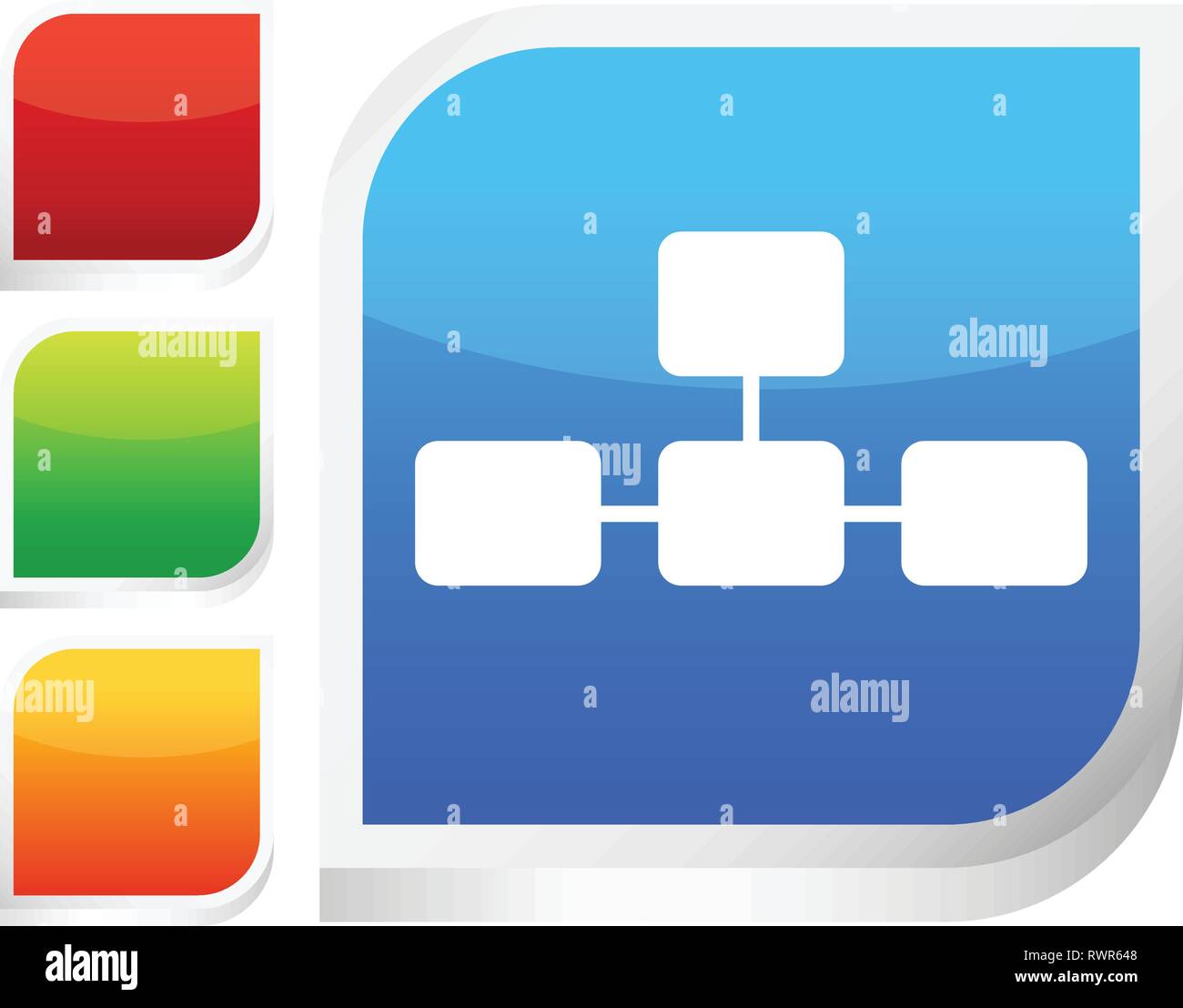 Topological, hierarchical diagram icon, Multilevel chart, graph Stock ...