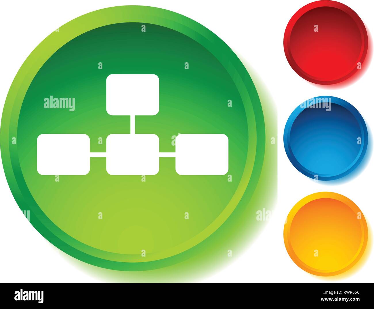 Topological, hierarchical diagram icon, Multilevel chart, graph Stock ...
