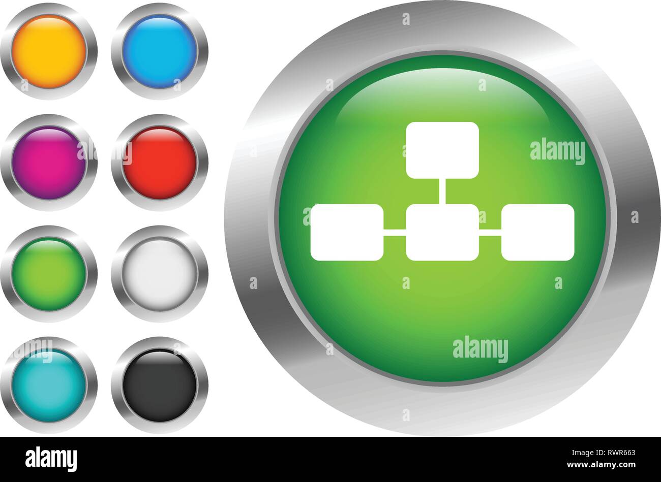 Topological, hierarchical diagram icon, Multilevel chart, graph Stock ...