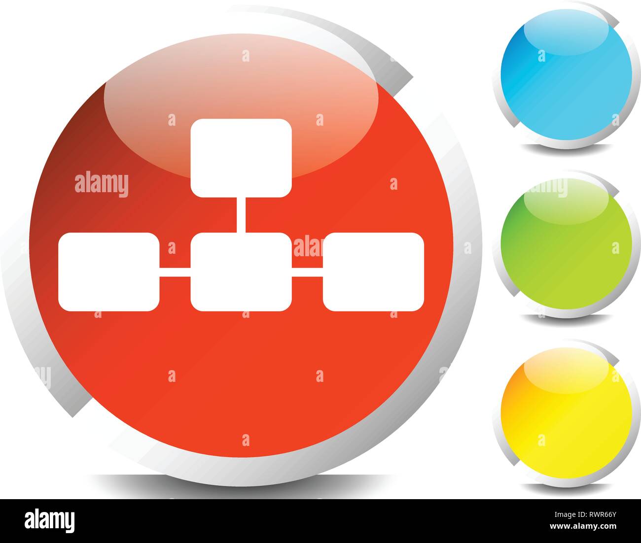 Topological, hierarchical diagram icon, Multilevel chart, graph Stock ...