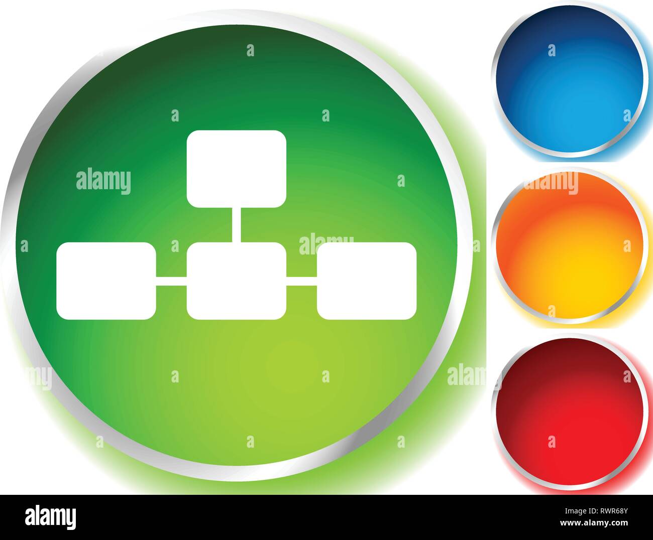 Topological, hierarchical diagram icon, Multilevel chart, graph Stock ...