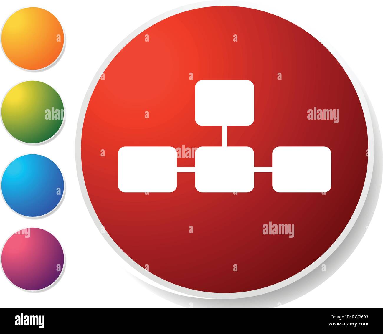 Topological, hierarchical diagram icon, Multilevel chart, graph Stock ...