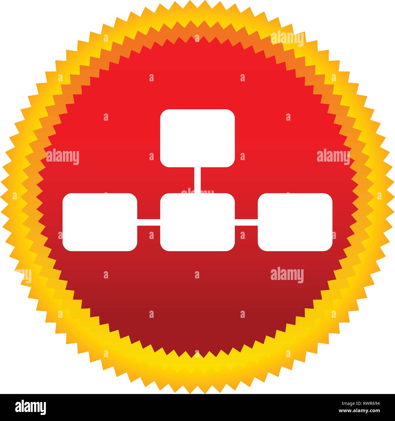 Topological, hierarchical diagram icon, Multilevel chart, graph Stock ...