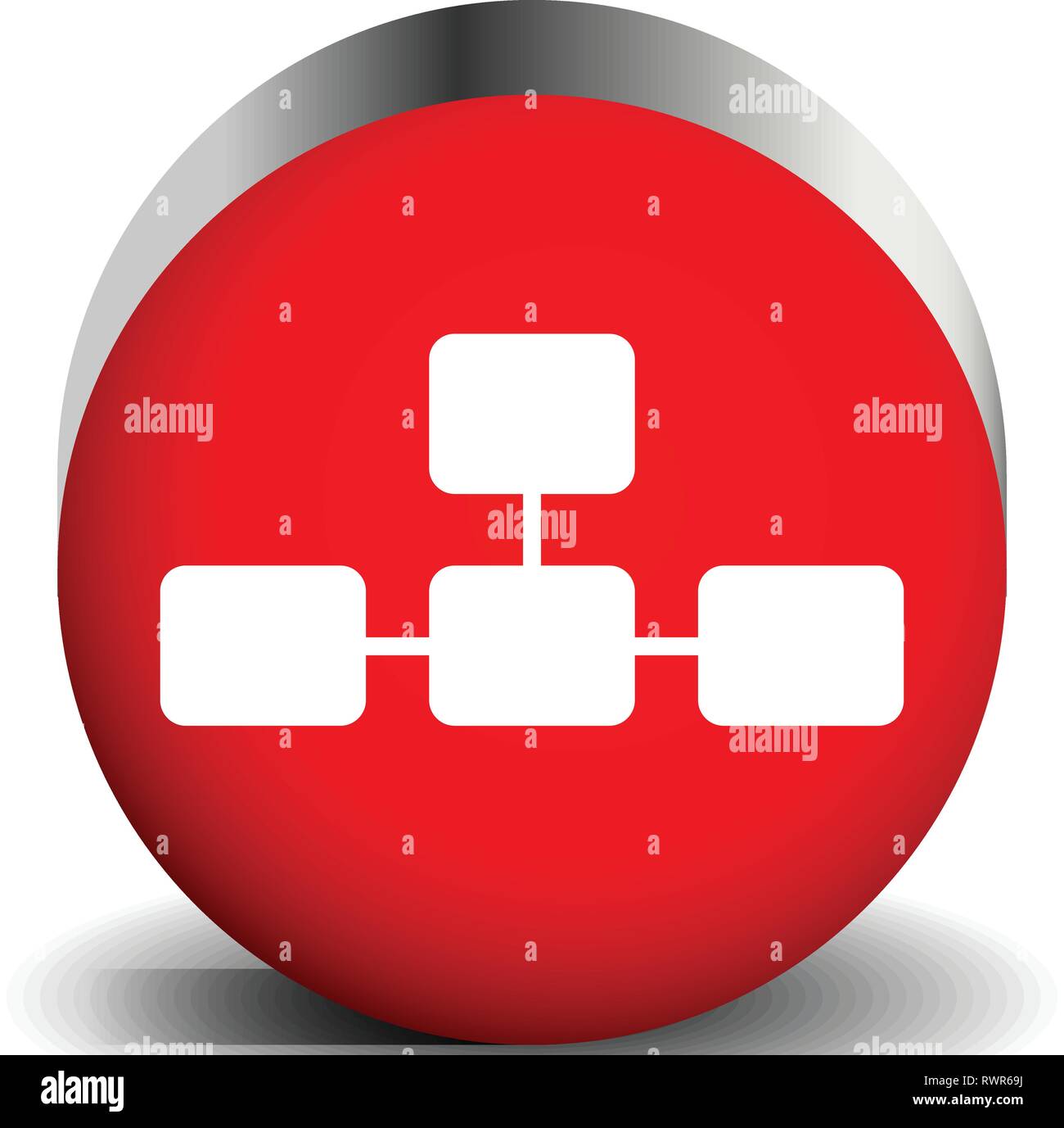 Topological, hierarchical diagram icon, Multilevel chart, graph Stock ...