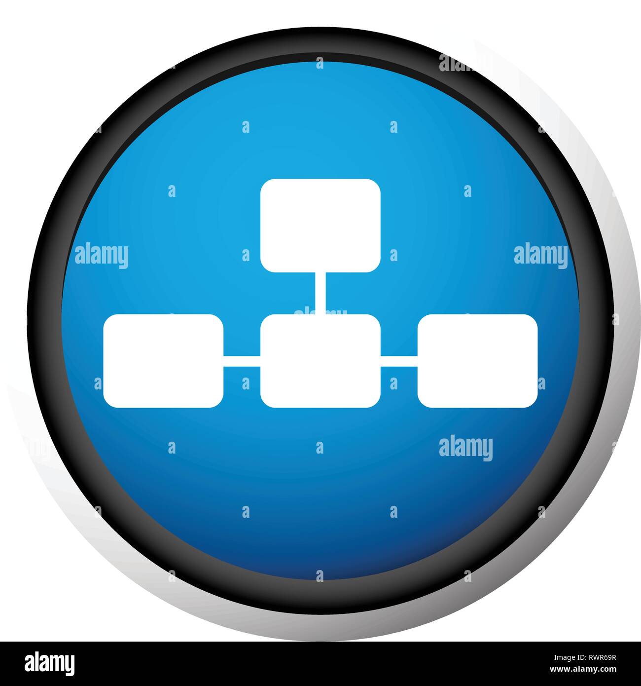 Topological, hierarchical diagram icon, Multilevel chart, graph Stock ...