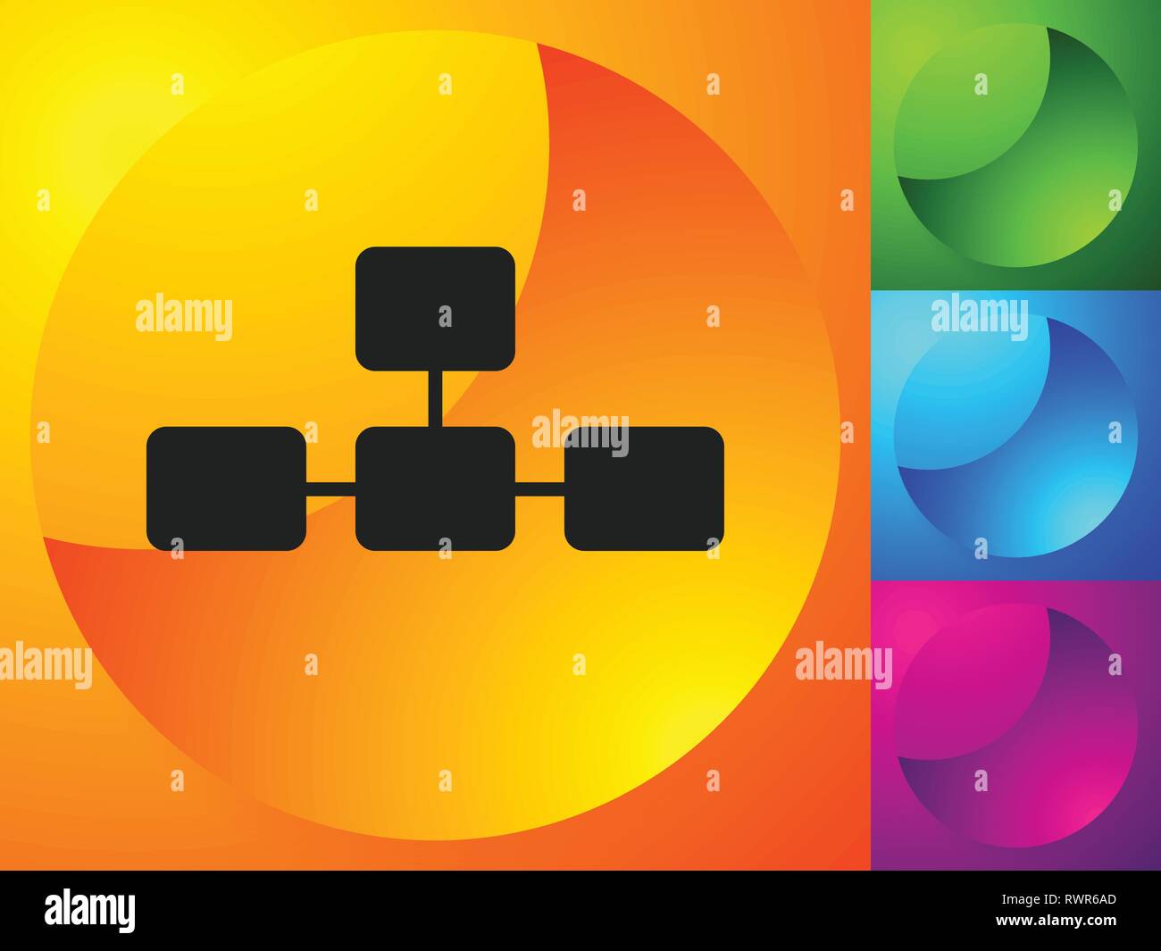 Topological, hierarchical diagram icon, Multilevel chart, graph Stock ...