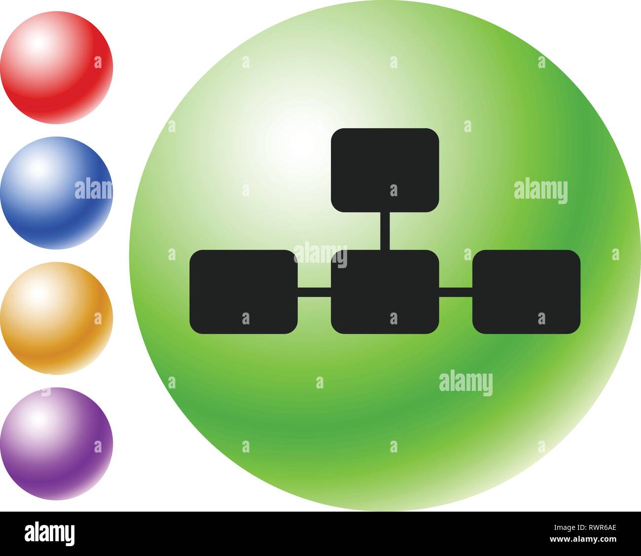 Topological, hierarchical diagram icon, Multilevel chart, graph Stock ...
