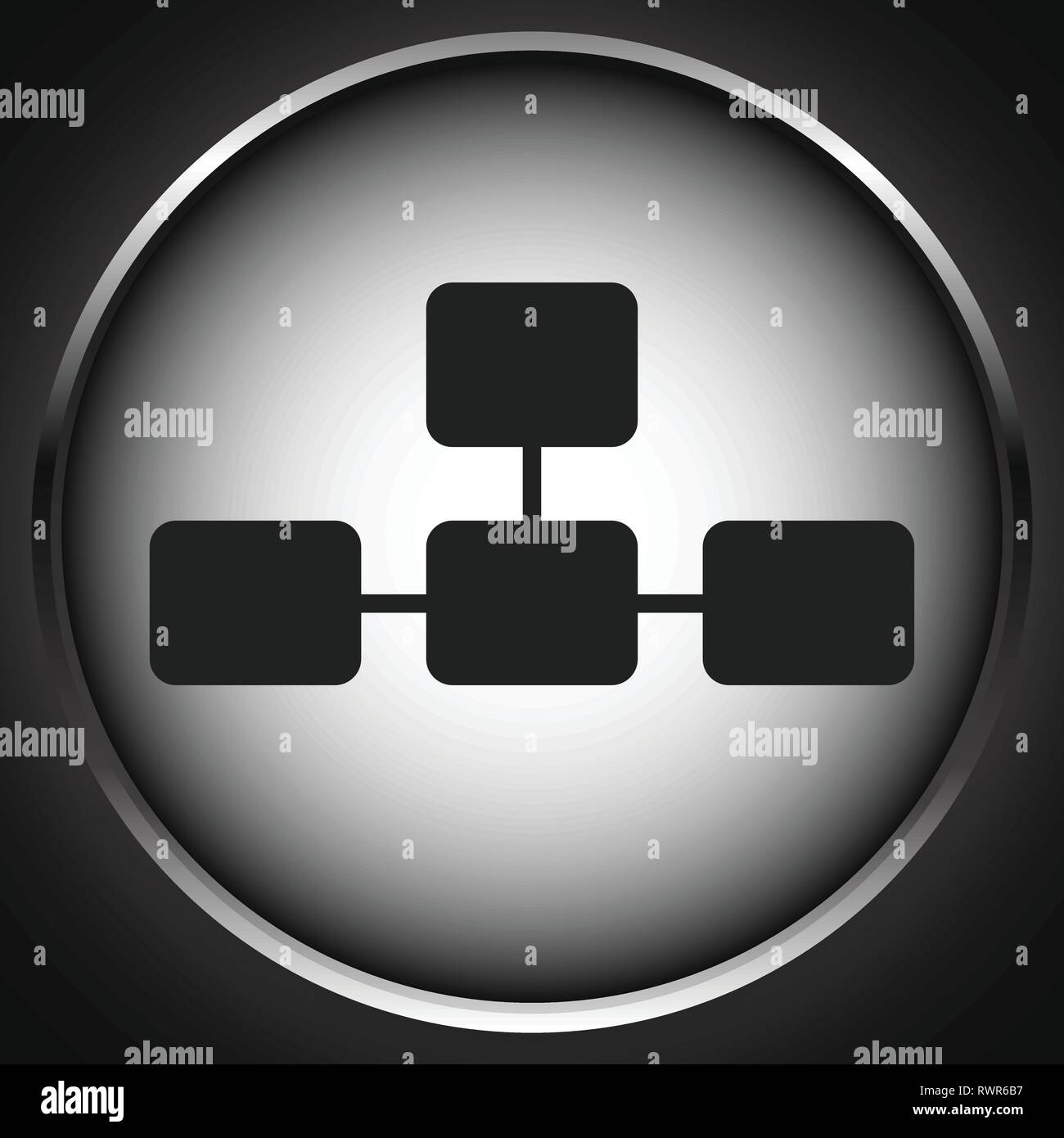 Topological, hierarchical diagram icon, Multilevel chart, graph Stock ...