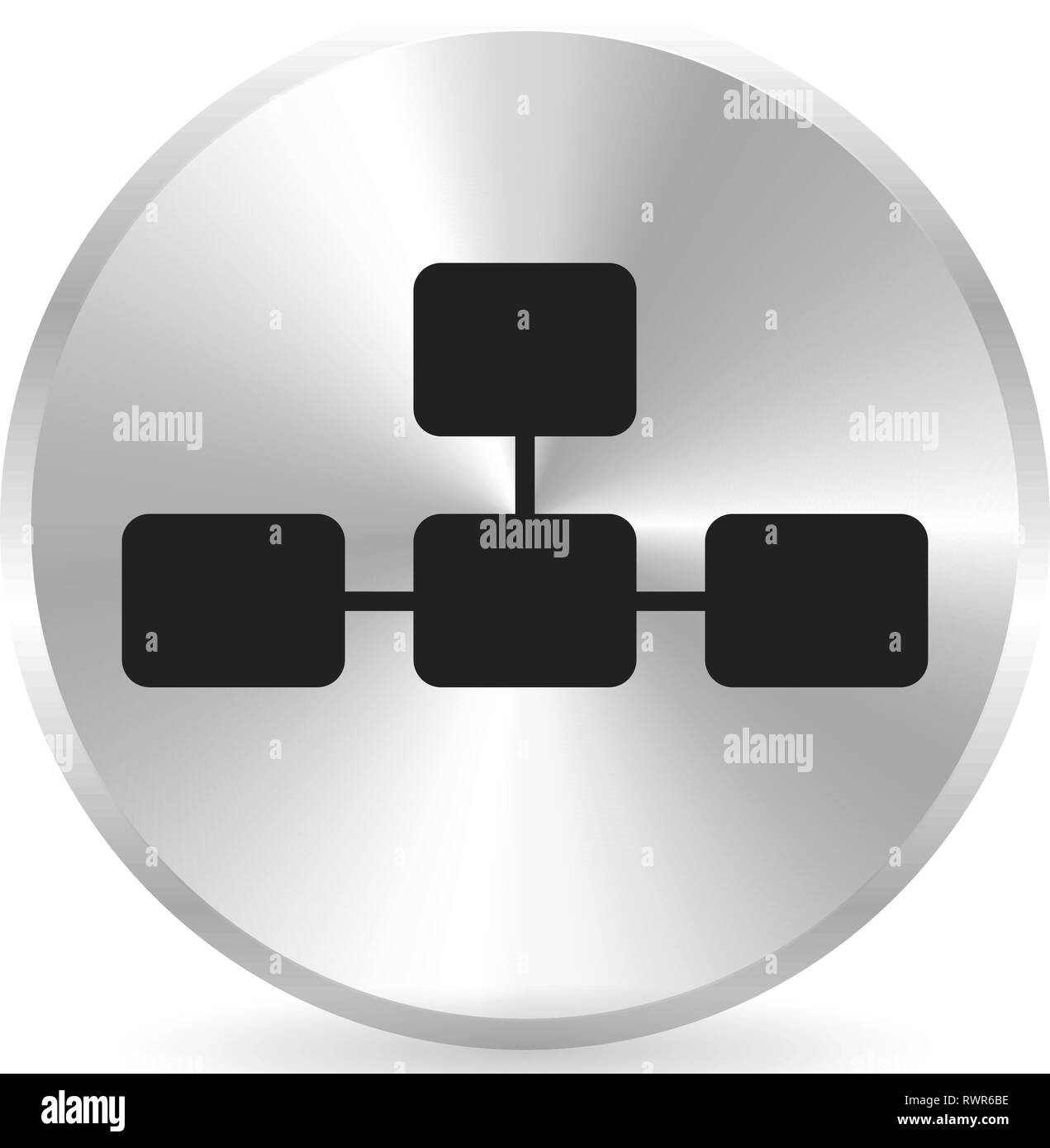 Topological, hierarchical diagram icon, Multilevel chart, graph Stock ...