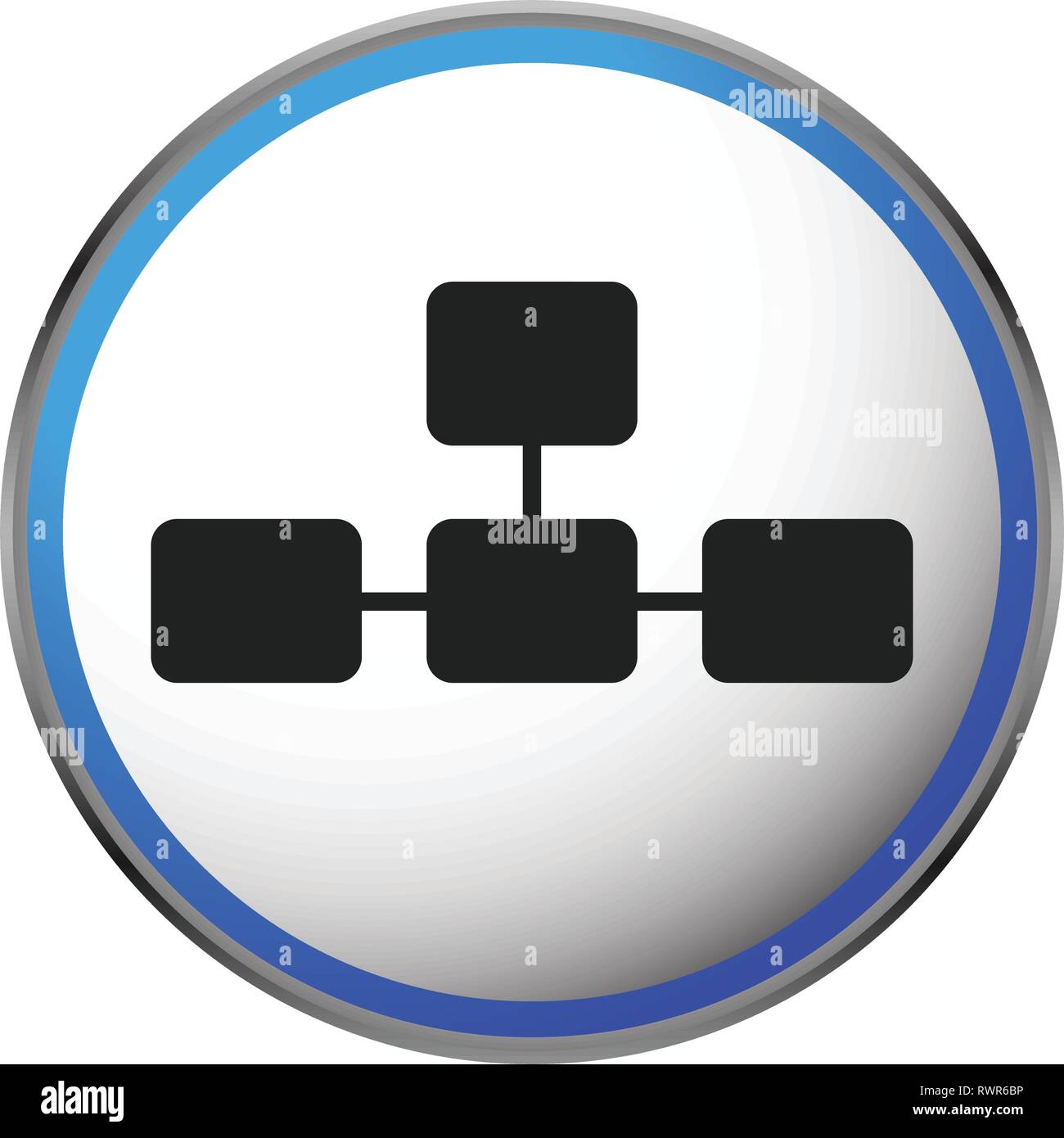 Topological, hierarchical diagram icon, Multilevel chart, graph Stock ...