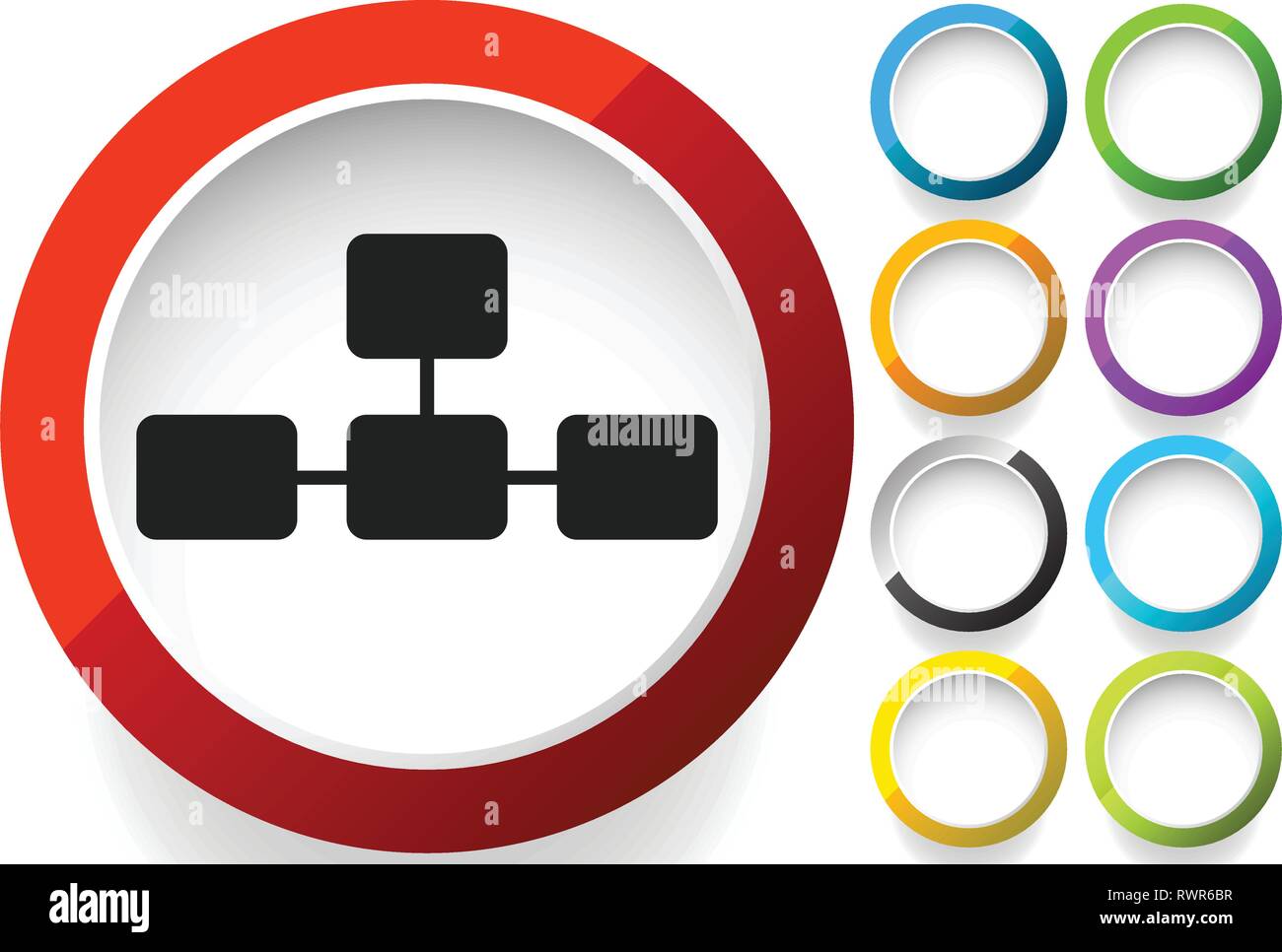 Topological, hierarchical diagram icon, Multilevel chart, graph Stock ...
