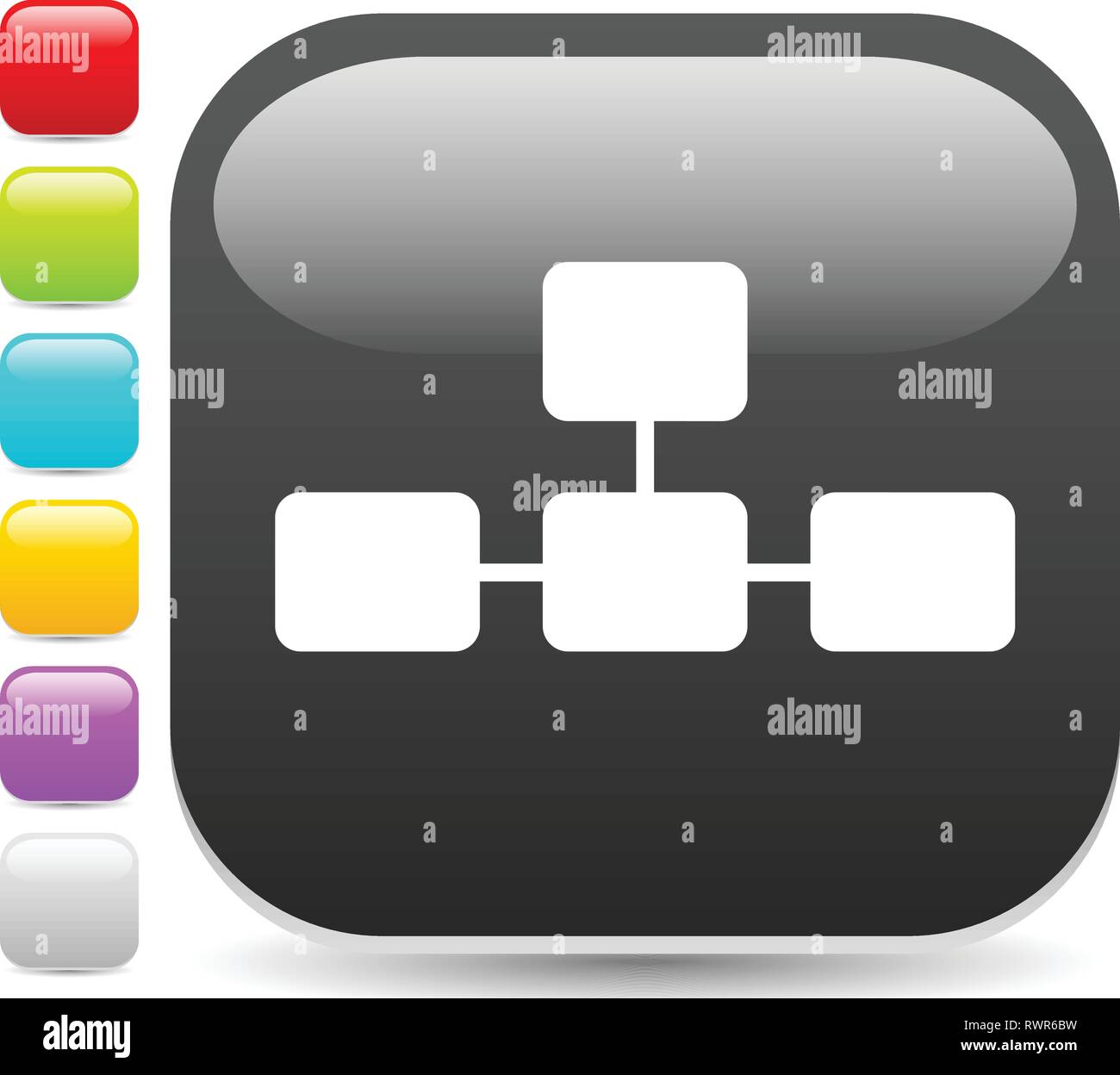 Topological, hierarchical diagram icon, Multilevel chart, graph Stock ...