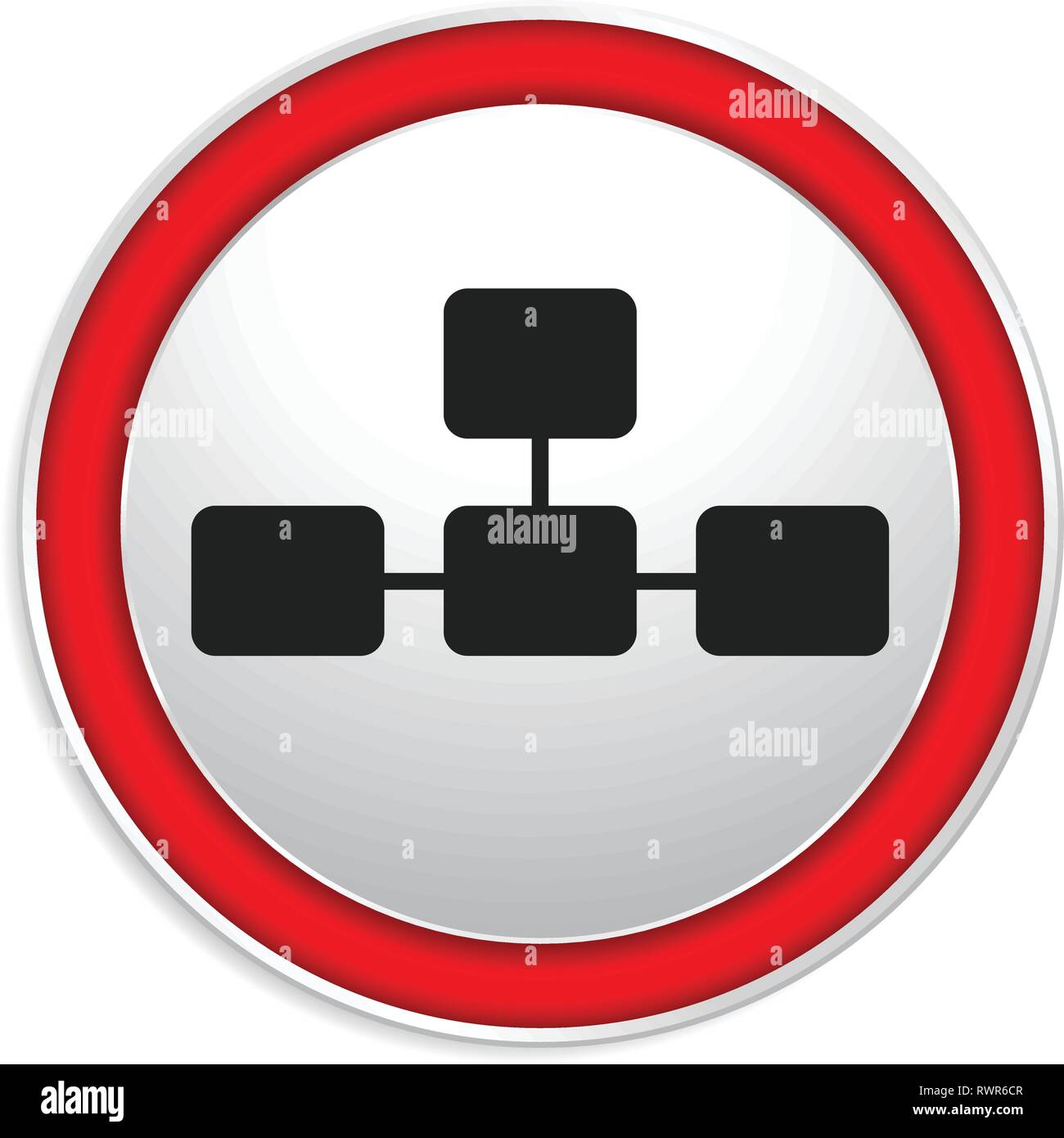 Topological, hierarchical diagram icon, Multilevel chart, graph Stock ...