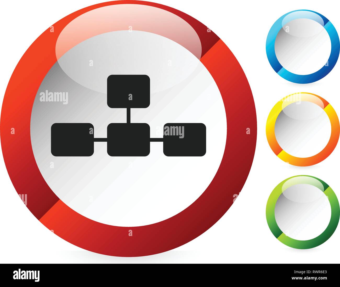 Topological, hierarchical diagram icon, Multilevel chart, graph Stock ...
