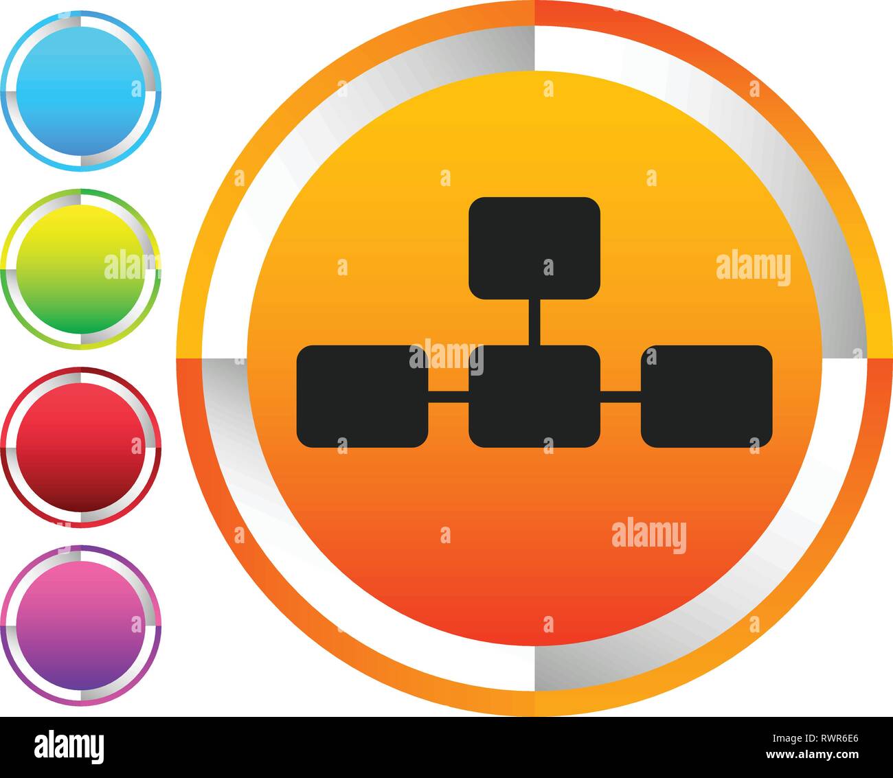 Topological, hierarchical diagram icon, Multilevel chart, graph Stock ...