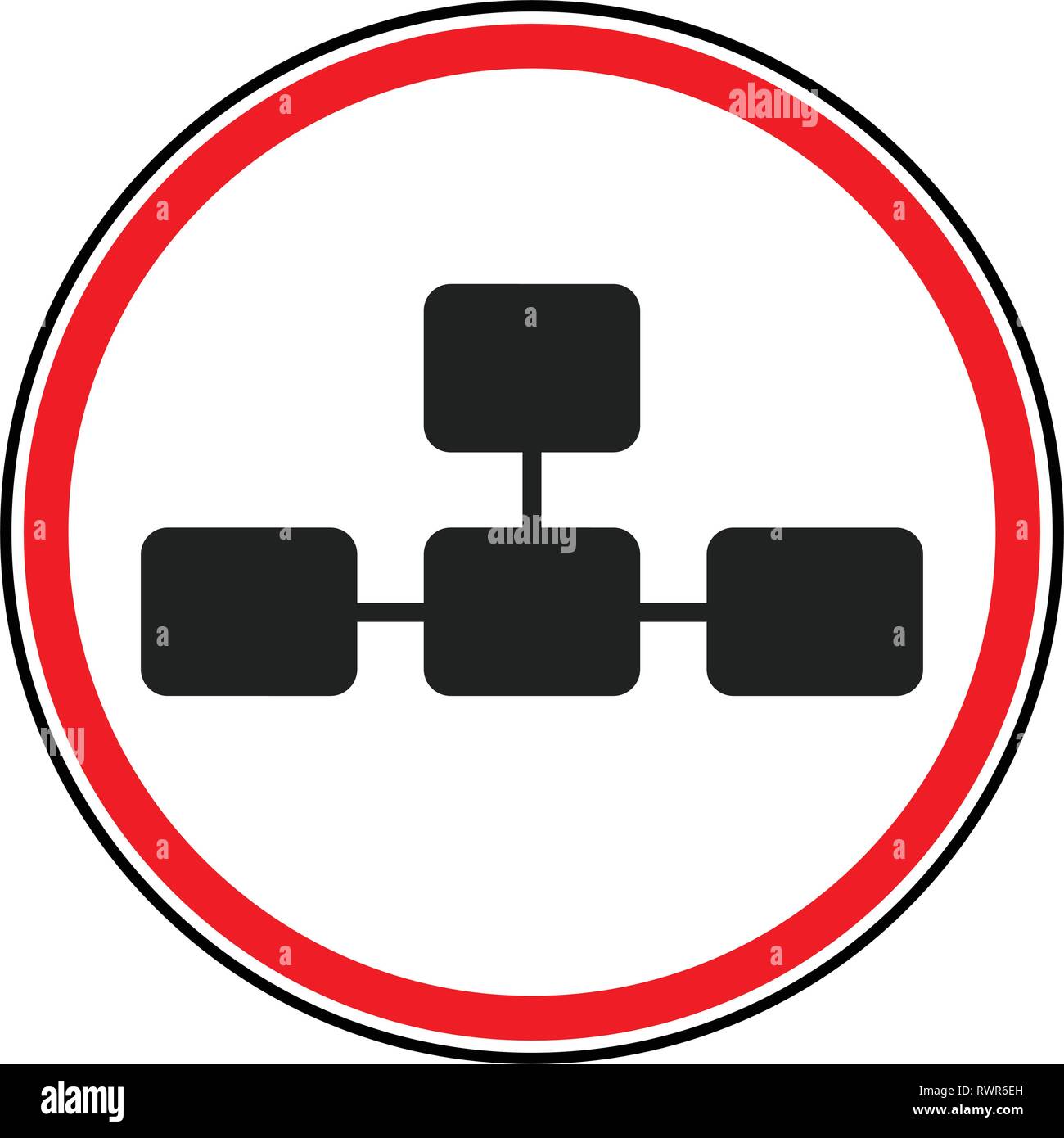 Topological, hierarchical diagram icon, Multilevel chart, graph Stock ...