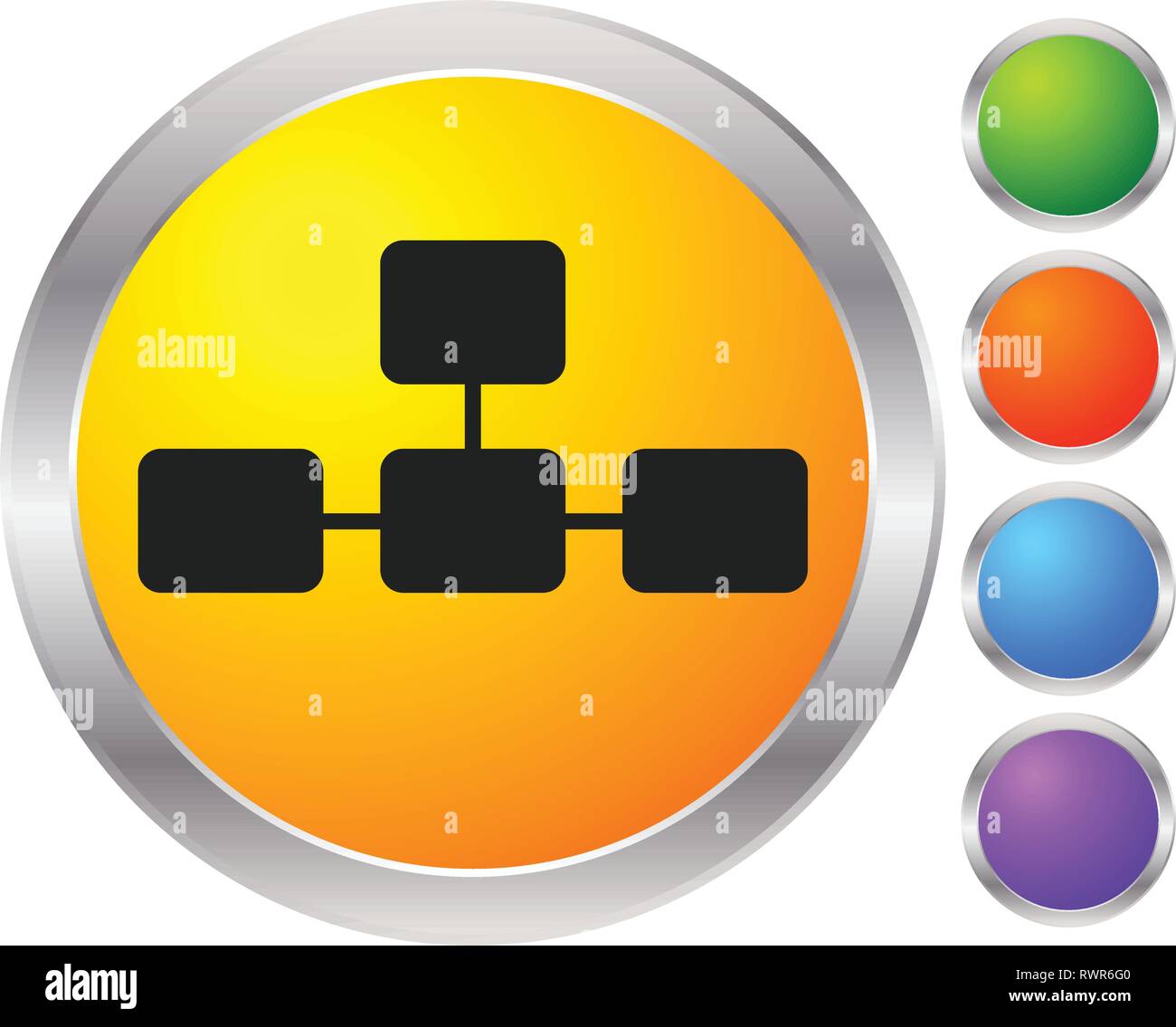 Topological, hierarchical diagram icon, Multilevel chart, graph Stock ...