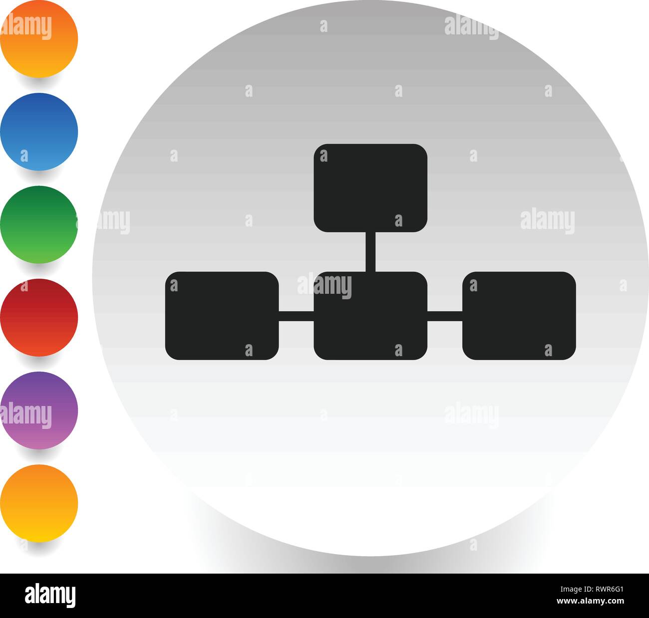 Topological, hierarchical diagram icon, Multilevel chart, graph Stock ...