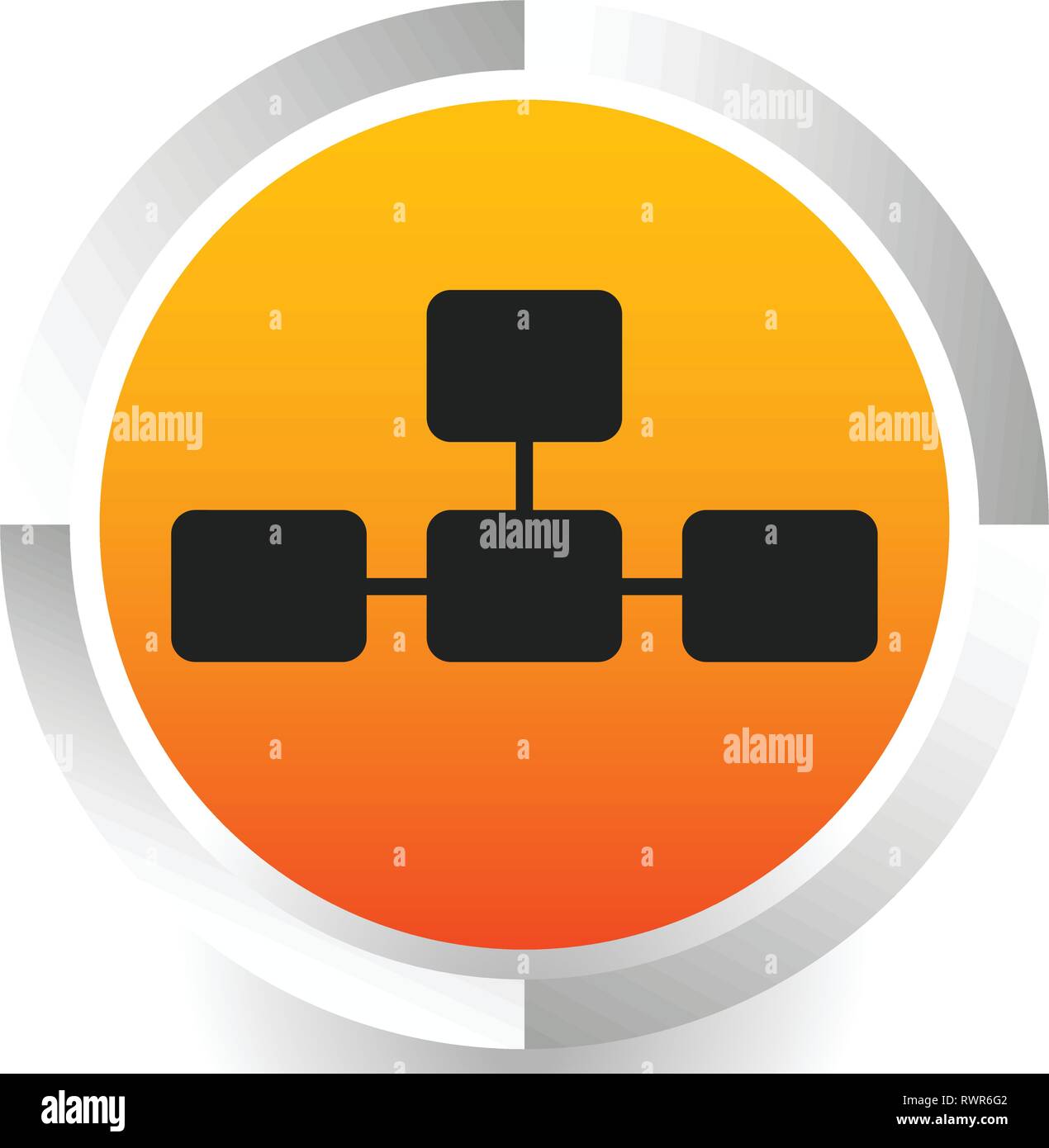 Topological, hierarchical diagram icon, Multilevel chart, graph Stock ...