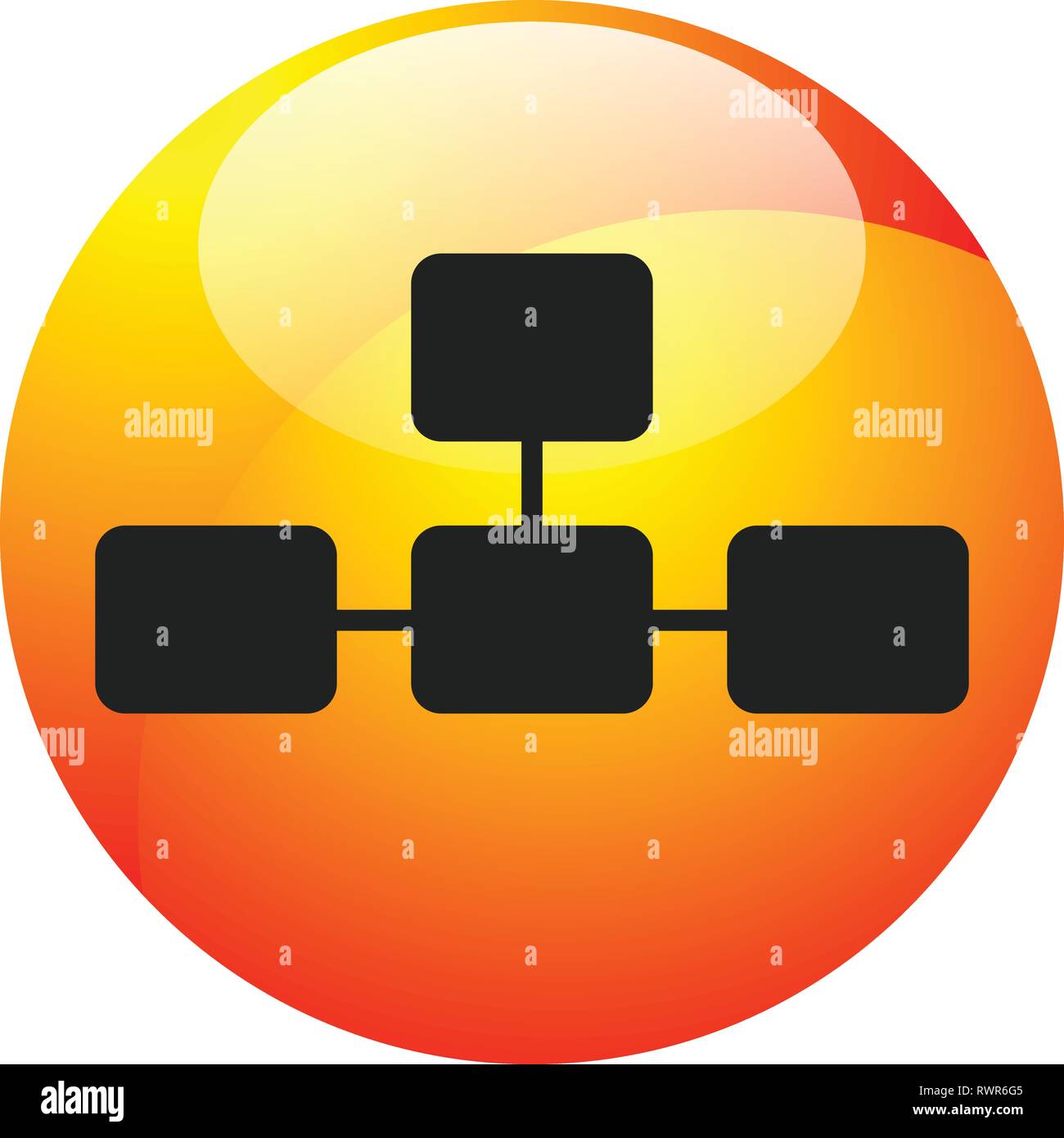 Topological, hierarchical diagram icon, Multilevel chart, graph Stock ...