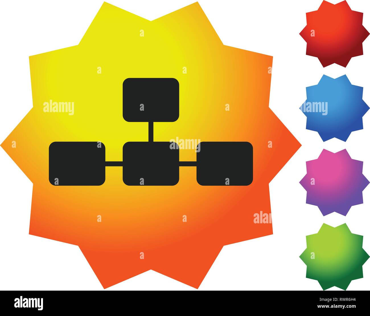 Topological, hierarchical diagram icon, Multilevel chart, graph Stock ...