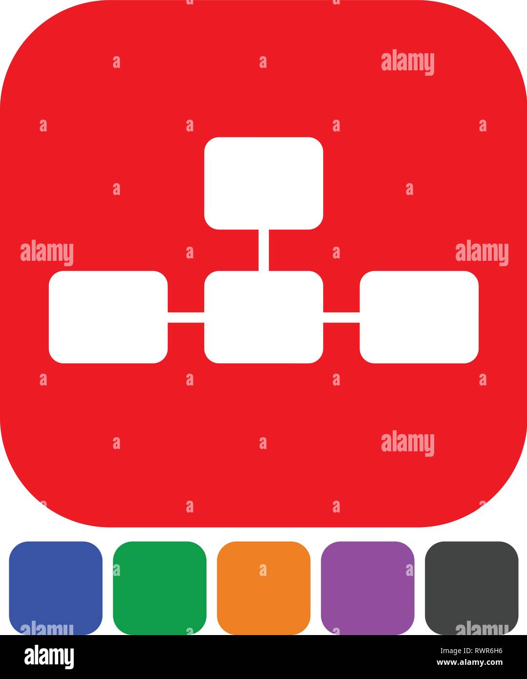 Topological, hierarchical diagram icon, Multilevel chart, graph Stock ...