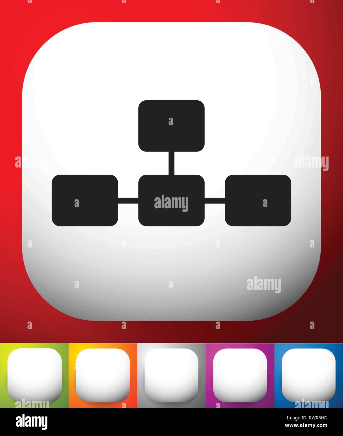 Topological, hierarchical diagram icon, Multilevel chart, graph Stock ...