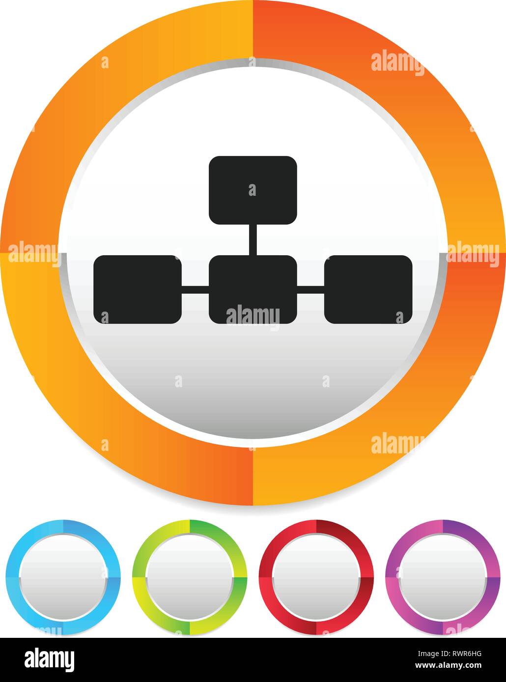 Topological, hierarchical diagram icon, Multilevel chart, graph Stock ...