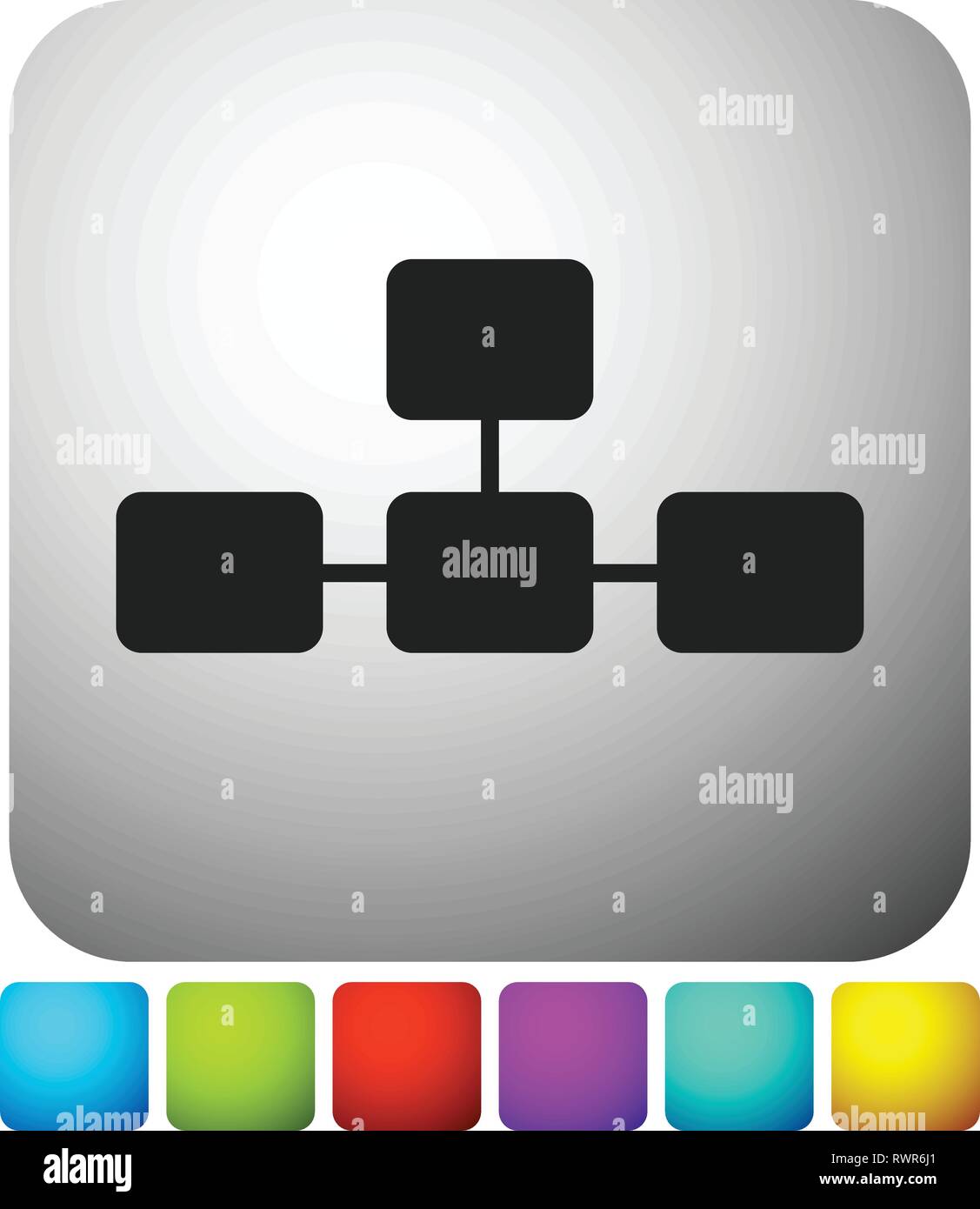 Topological, hierarchical diagram icon, Multilevel chart, graph Stock ...