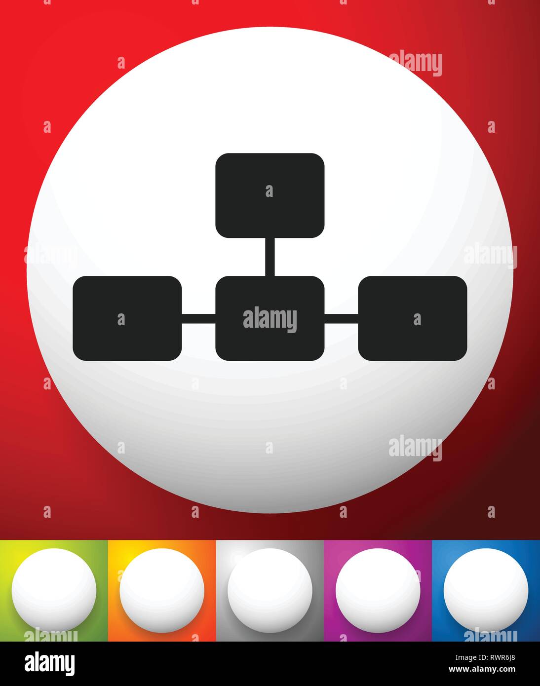 Topological, hierarchical diagram icon, Multilevel chart, graph Stock ...