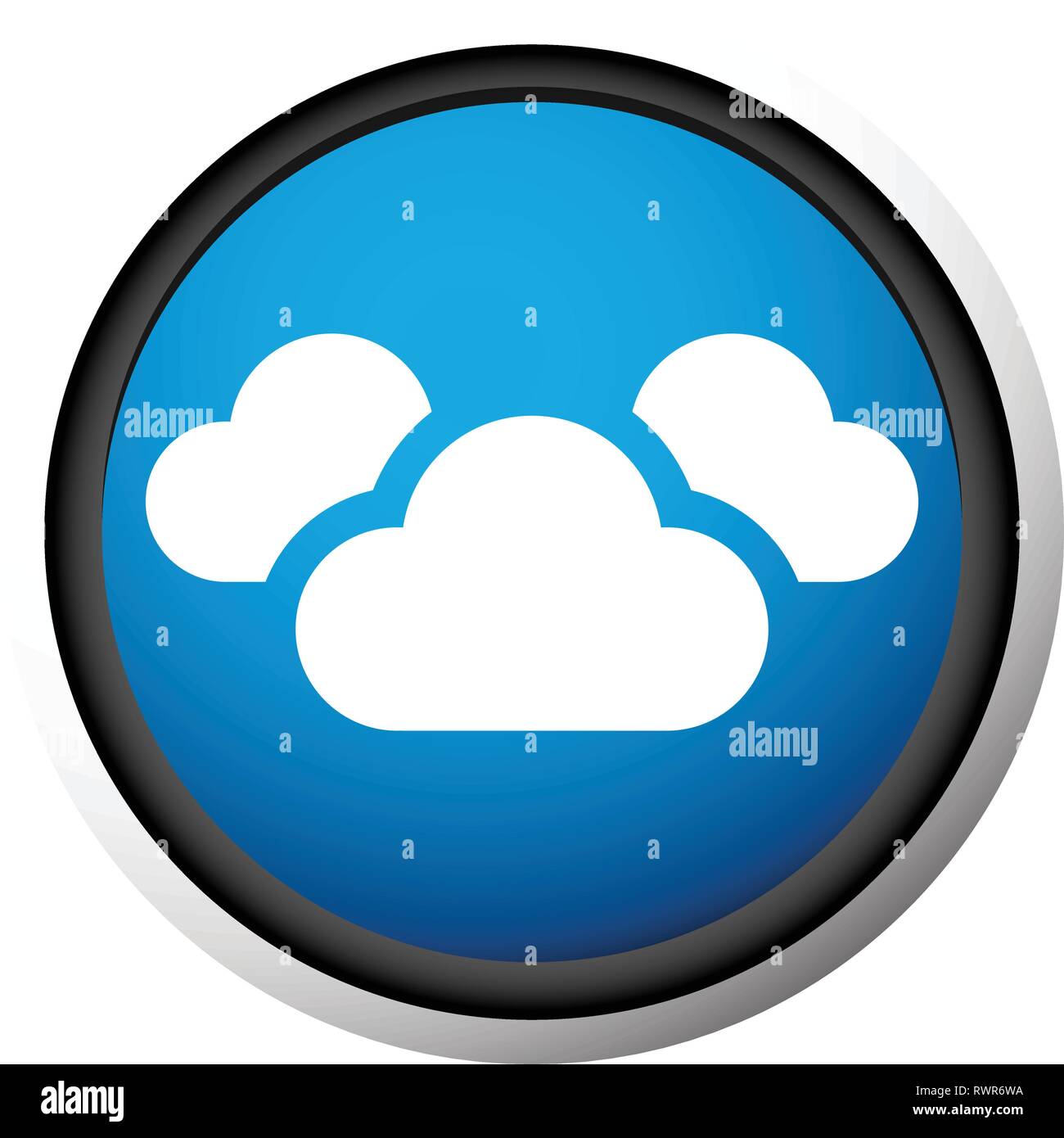 Icon with 3 clouds for vapor, weather, moisture themes Stock Vector ...
