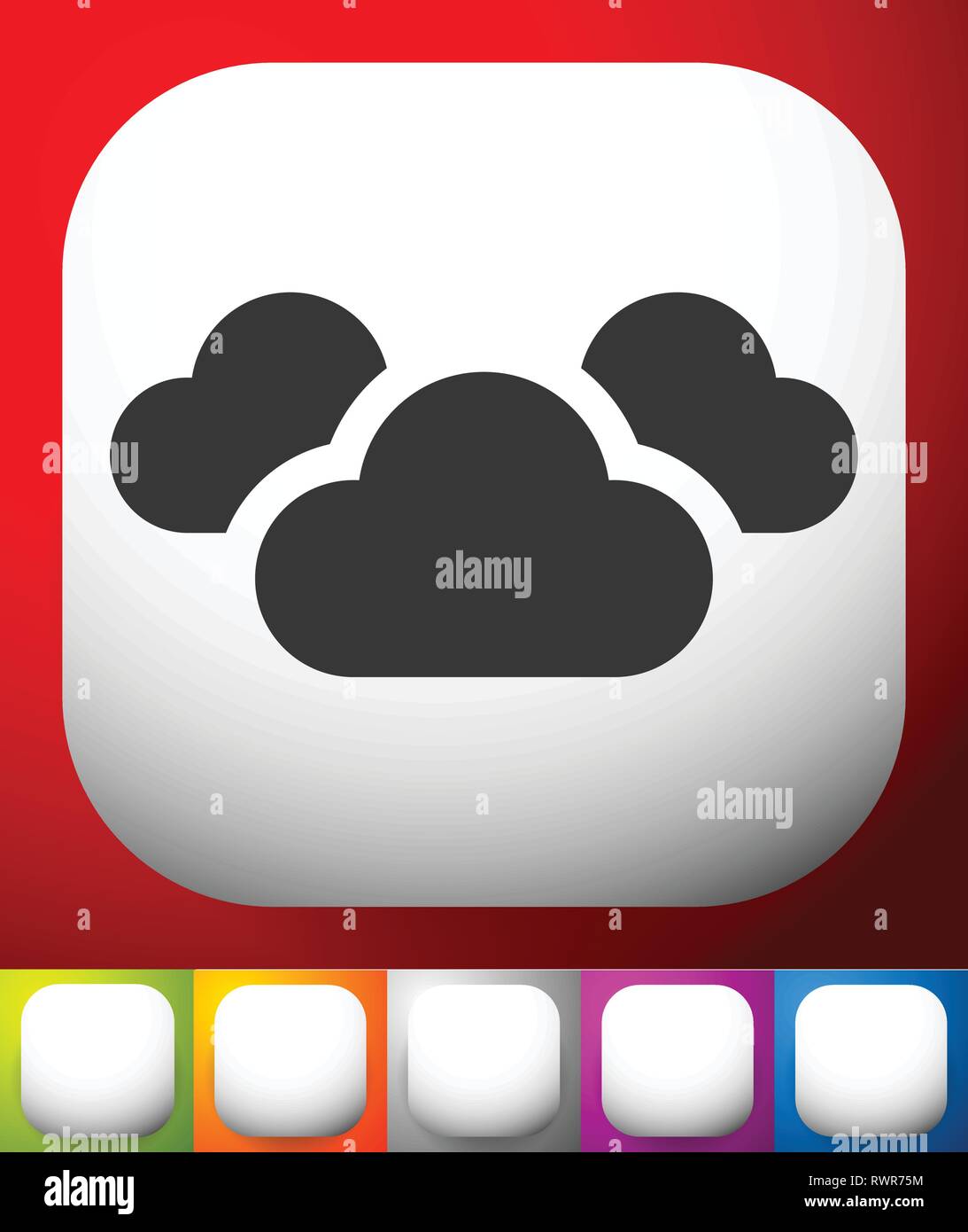 Icon with 3 clouds for vapor, weather, moisture themes Stock Vector ...