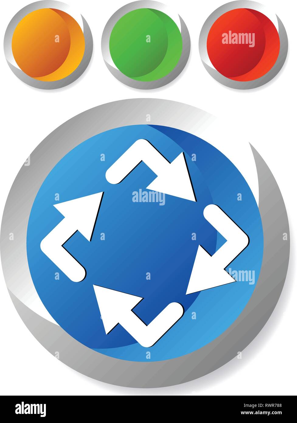 Circular arrows icon, Rotating arrows. Clockwise arrows Stock Vector ...