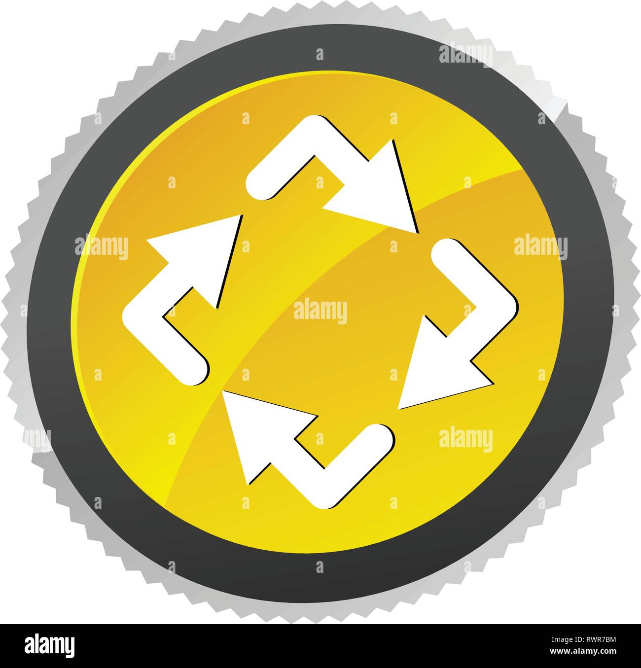 Circular arrows icon, Rotating arrows. Clockwise arrows Stock Vector ...