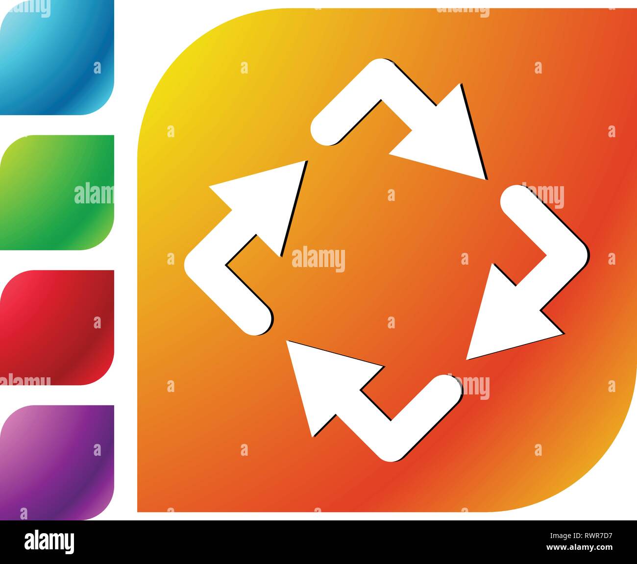 Circular arrows icon, Rotating arrows. Clockwise arrows Stock Vector ...