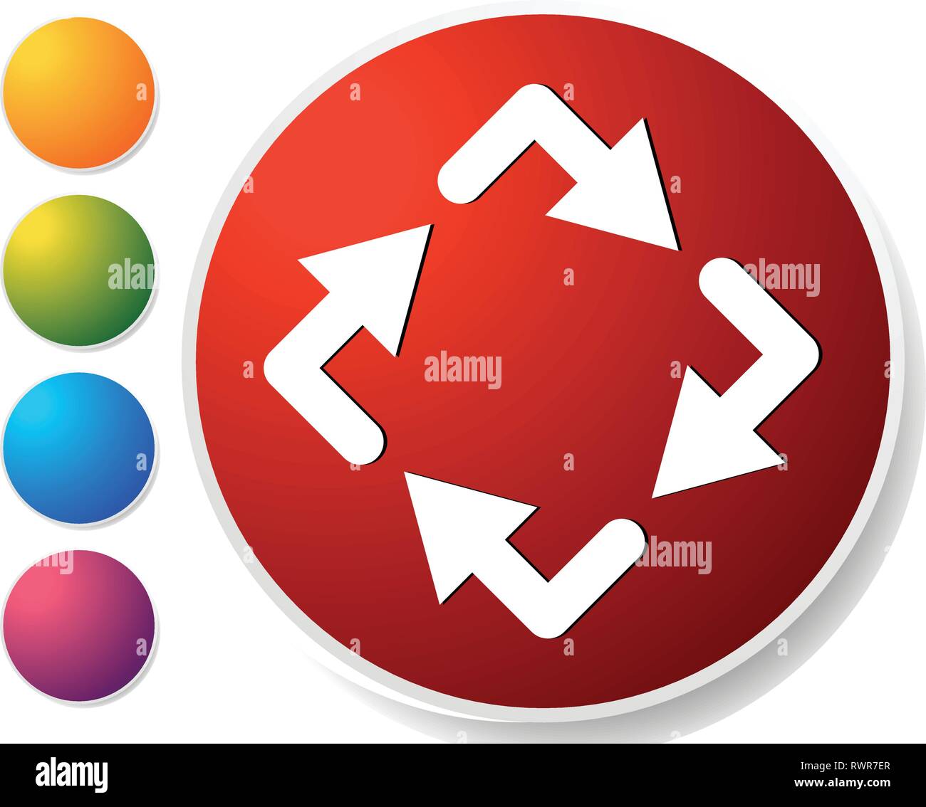 Circular Arrows Icon Rotating Arrows Clockwise Arrows Stock Vector