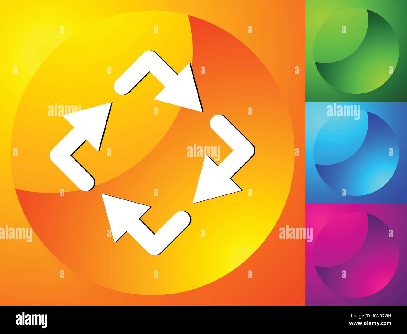 Circular arrows icon, Rotating arrows. Clockwise arrows Stock Vector ...