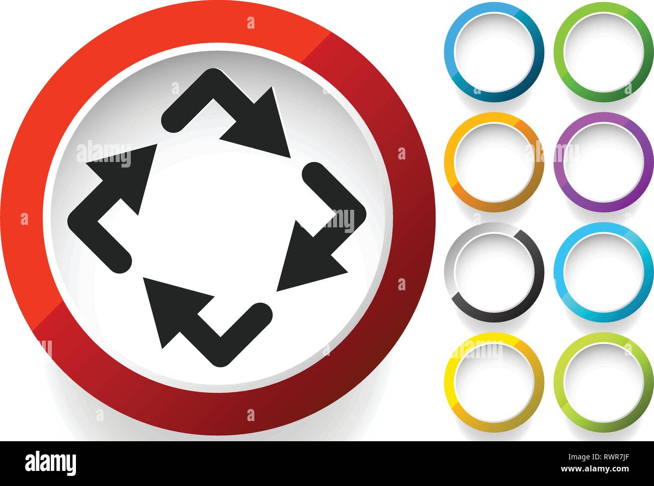 Circular arrows icon, Rotating arrows. Clockwise arrows Stock Vector ...