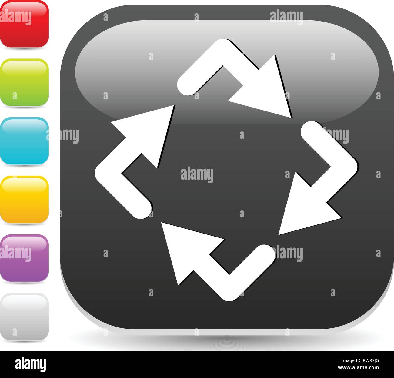 Circular arrows icon, Rotating arrows. Clockwise arrows Stock Vector ...