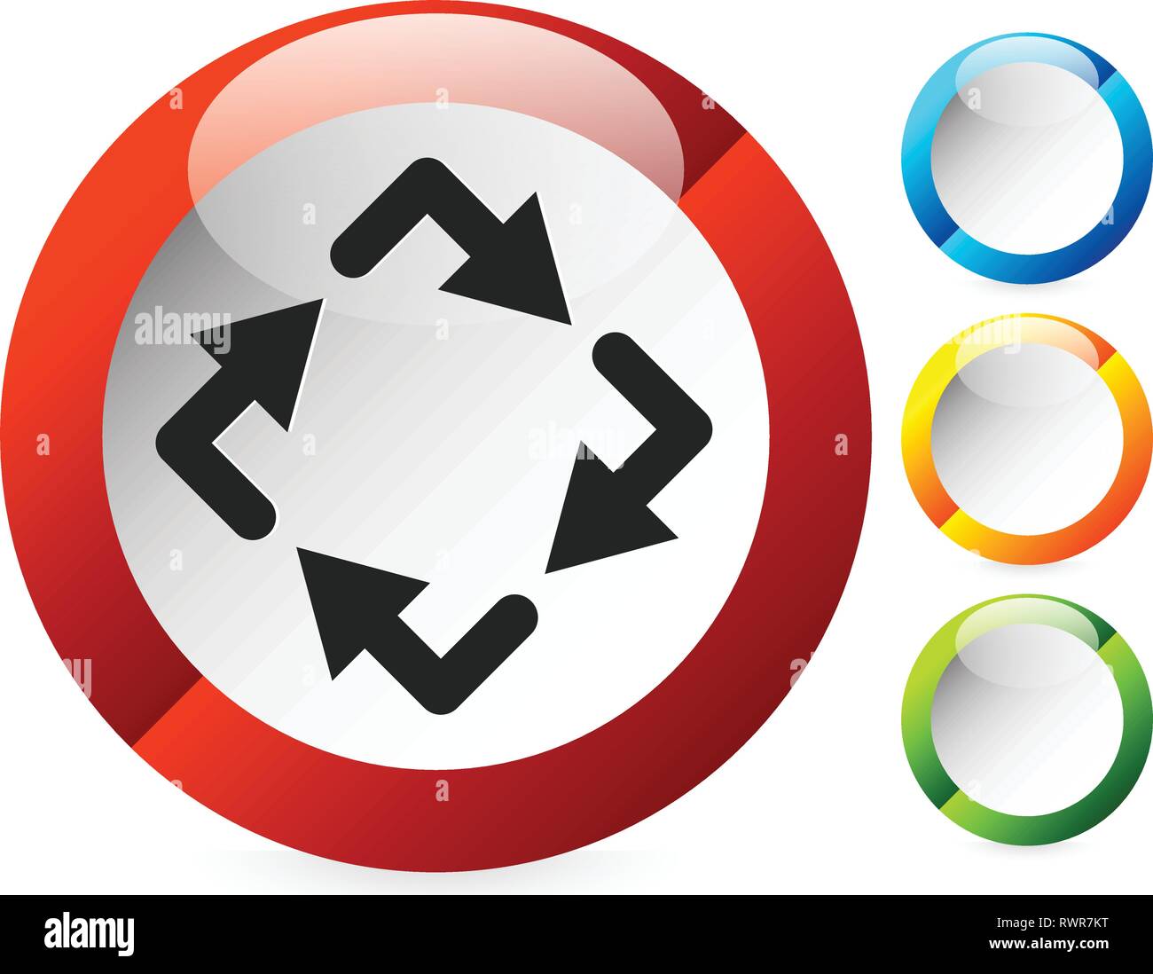 Circular arrows icon, Rotating arrows. Clockwise arrows Stock Vector ...