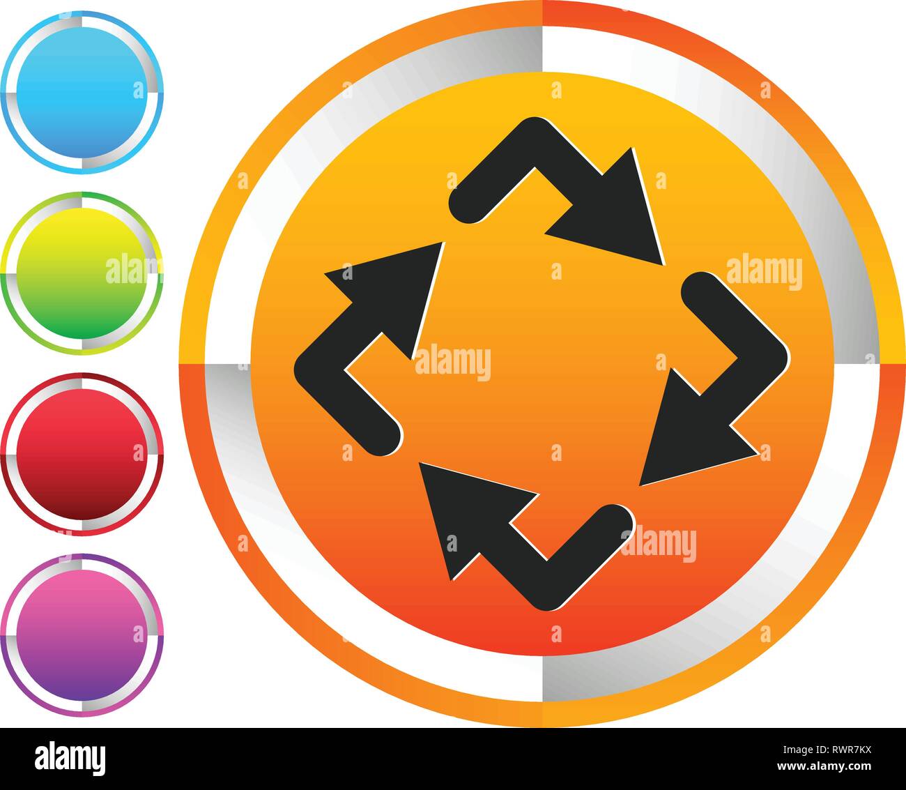 Circular arrows icon, Rotating arrows. Clockwise arrows Stock Vector ...