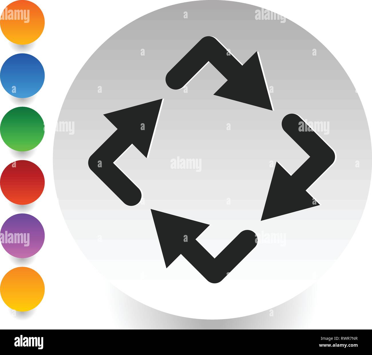 Circular arrows icon, Rotating arrows. Clockwise arrows Stock Vector ...