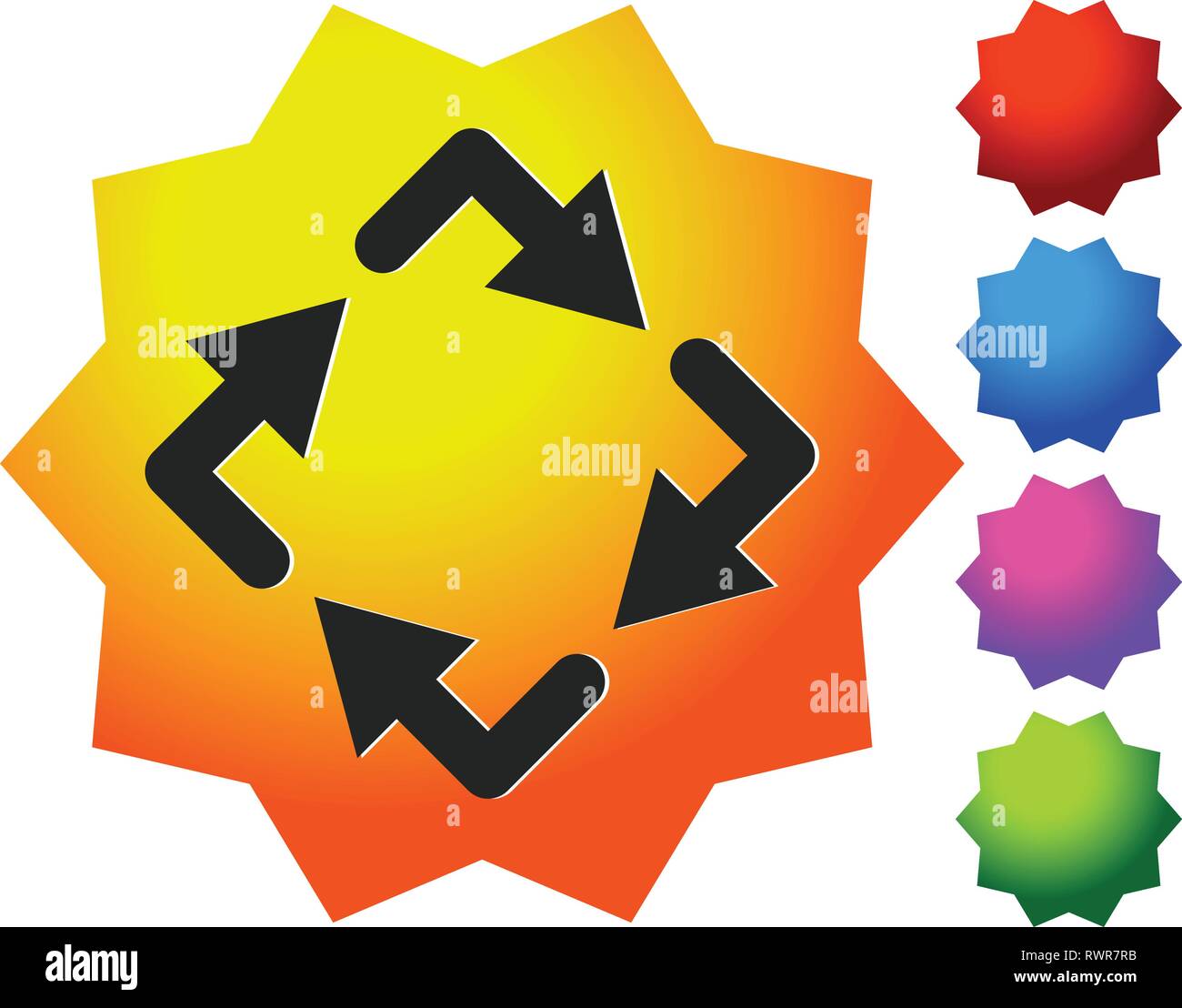 Circular arrows icon, Rotating arrows. Clockwise arrows Stock Vector ...